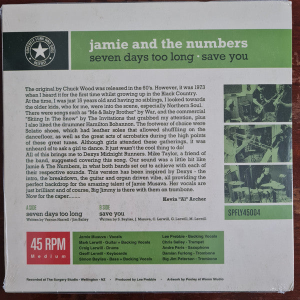 JAMIE & THE NUMBERS - SEVEN DAYS IS TOO LONG (SUPER FLY & SOUL) Mint C ...